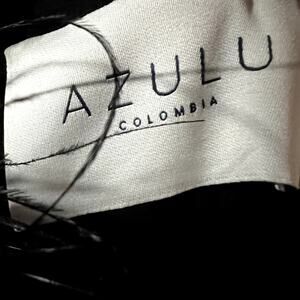 Azulu | Pants & Jumpsuits | Azulu Bosawa Feathertrimmed Satin Black ...